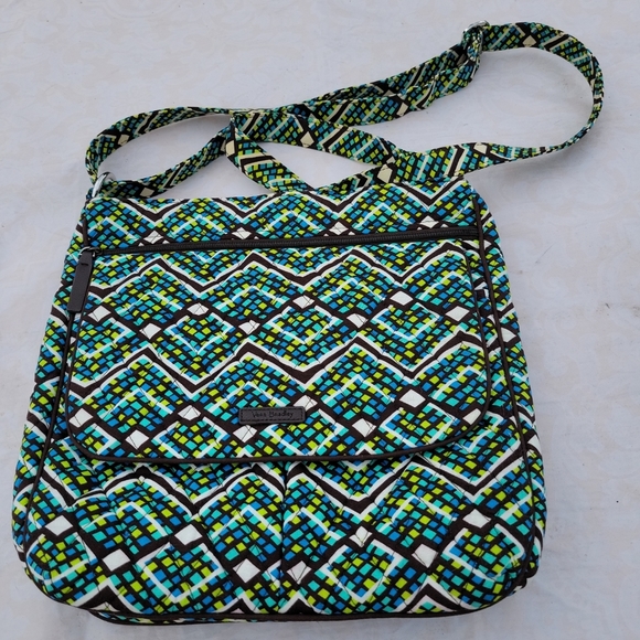 Vera Bradley | Bags | Vera Bradley Hadley Crossbody Bag Rainforest Blue ...